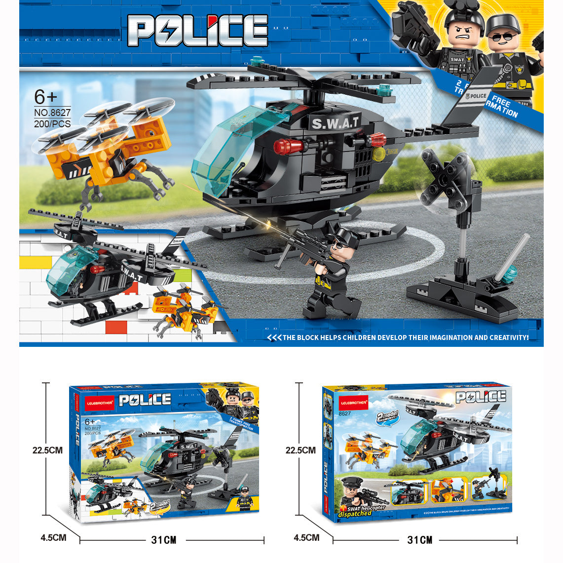 Kids 200 Pcs Building Blocks The Swat Team Dispatched – Little Kooma