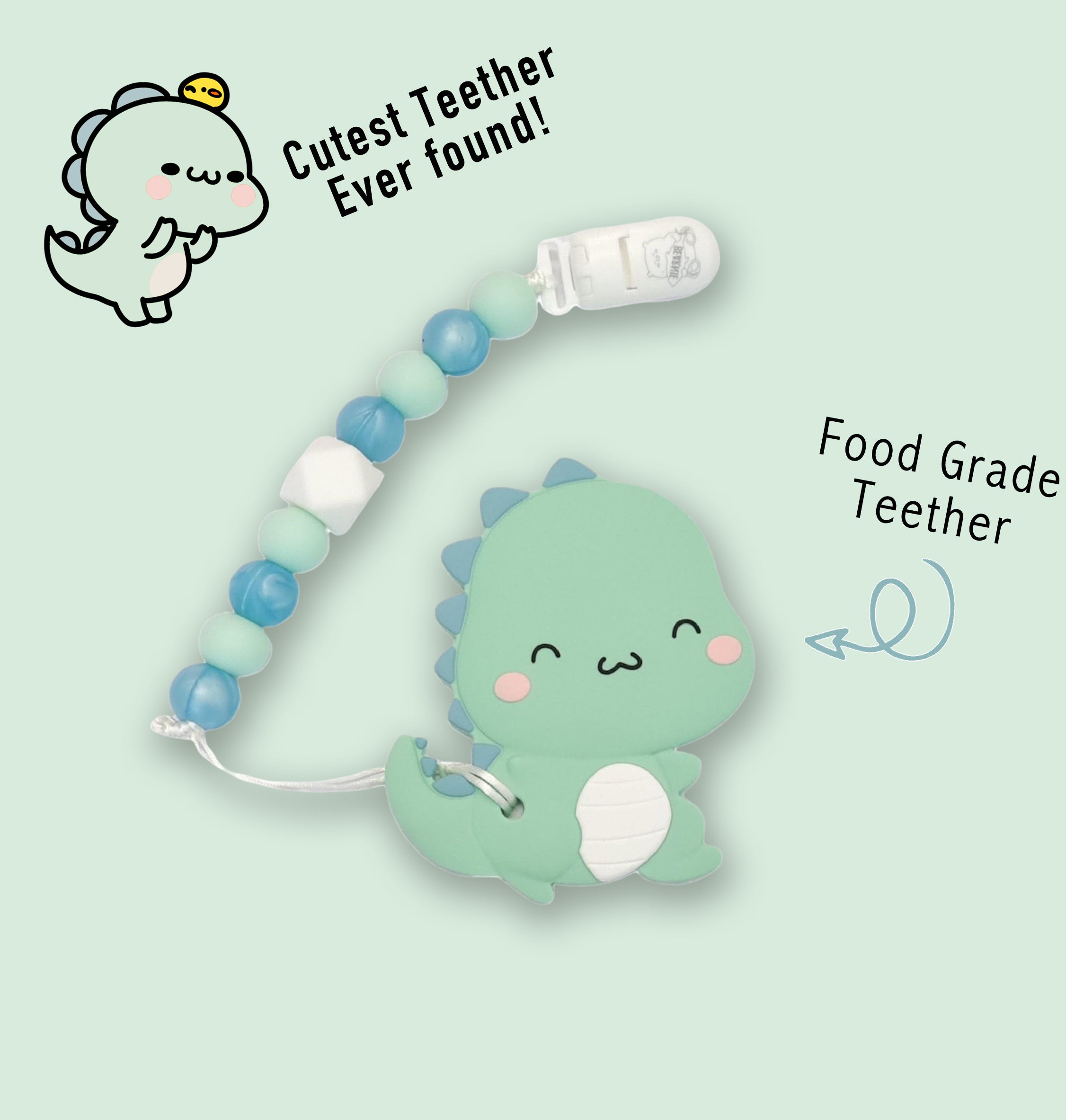 T-Rex Dino Baby Silicone Teether Set – Little Kooma